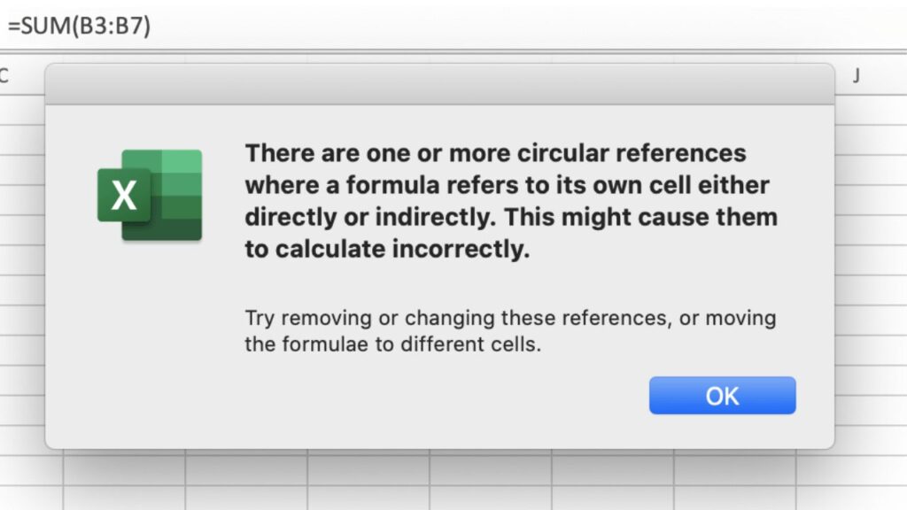 How To Fix The Circular Reference Error In Excel 